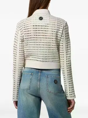 Philipp Plein Leather Weaved Jacket