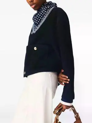 Maje Button Jacket - Blue