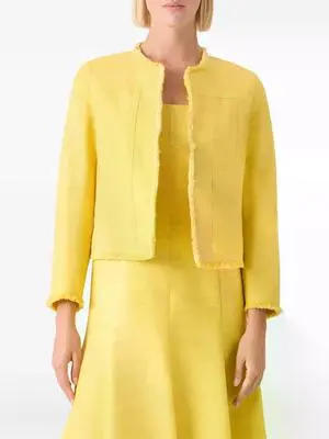 Akris Cropped Jacket With Fringe - Yellow