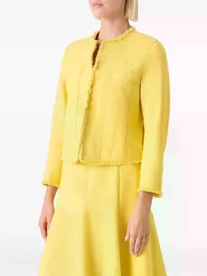 Akris Cropped Jacket With Fringe - Yellow