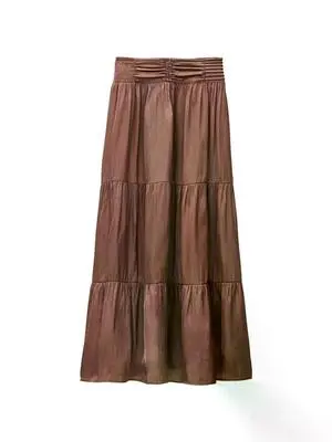 Ba&sh Camyla Tiered Maxi Skirt - Brown