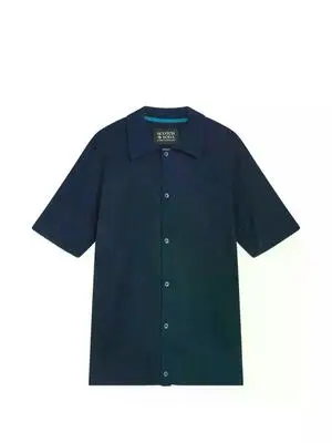 Scotch & Soda Patterned-jacquard Button-up Shirt - Blue