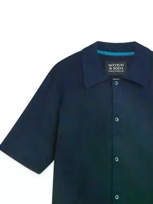 Scotch & Soda Patterned-jacquard Button-up Shirt - Blue