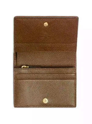 Valentino Garavani Vlogo Signature Wallet In Denim With Floral Embroidery - Blue