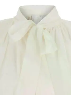 TELA Bow-detail Cotton Blouse - Neutrals