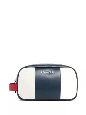 Dsquared2 Striped Wash Bag - White