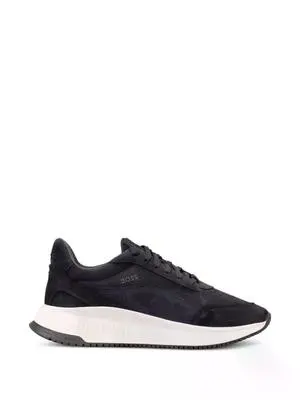 BOSS Lace-up Leather Sneakers - Blue