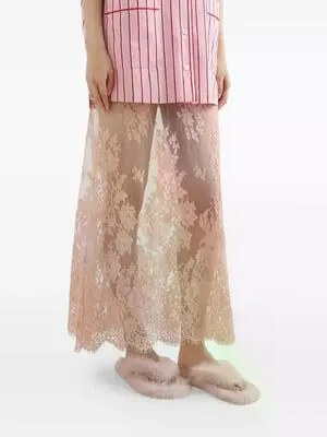Dolce & Gabbana Chantilly Lace Midi Skirt - Pink