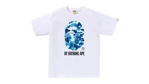 A BATHING APE Abc Camo Bathing Ape Tee Shirt - White/blue