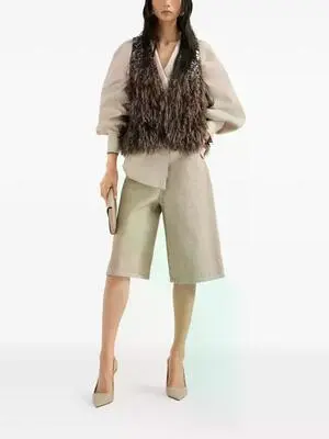Brunello Cucinelli Sequin Fringed Vest - Brown