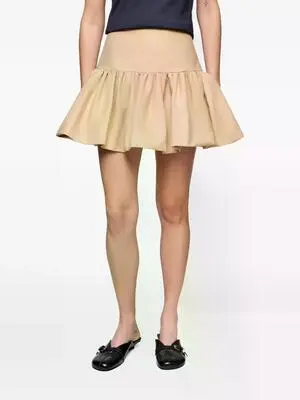GANNI Gathered Bubble-hem Mini Skirt - Neutrals