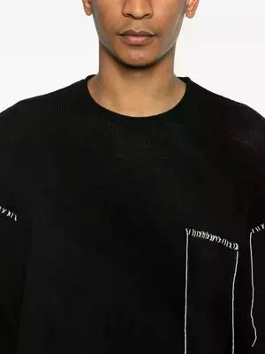 Isabel Benenato Stitched Crew-neck Sweater