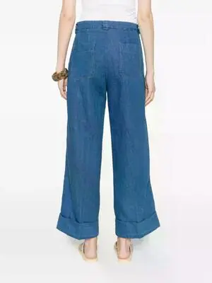 WHITE SAND Cuffed Trousers - Blue