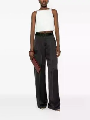 Maje Jewelled Collar Taffeta Crop Top