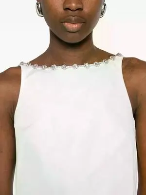 Maje Jewelled Collar Taffeta Crop Top