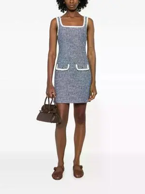 Maje Square Neck Tweed Mini Dress