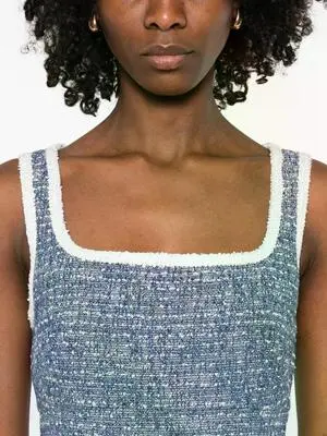 Maje Square Neck Tweed Mini Dress