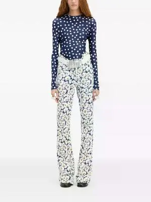 JEAN PAUL GAULTIER Polka Dot Long Sleeve Top - Blue