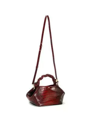 GANNI Small Croco Tote Bag - Red