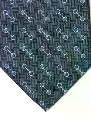 Gucci Horsebit Silk Neck Tie - Blue