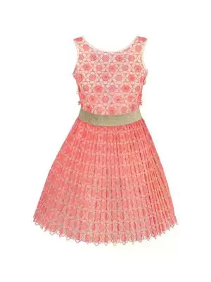 Manoush Flower Appliqué Pleated Dress