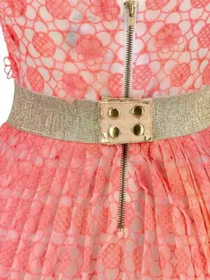 Manoush Flower Appliqué Pleated Dress