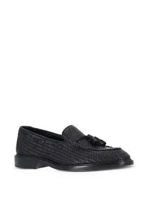 ALEXANDER HOTTO Woven Tassel Loafers - Black