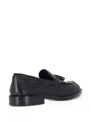 ALEXANDER HOTTO Woven Tassel Loafers - Black