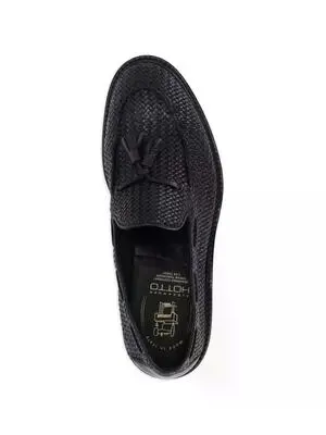 ALEXANDER HOTTO Woven Tassel Loafers - Black