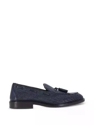 ALEXANDER HOTTO Woven Tassel Loafers - Blue