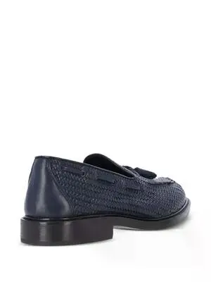 ALEXANDER HOTTO Woven Tassel Loafers - Blue