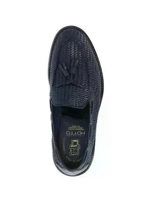 ALEXANDER HOTTO Woven Tassel Loafers - Blue