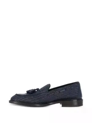ALEXANDER HOTTO Woven Tassel Loafers - Blue
