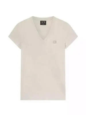 Armani Exchange V-neck Short-sleeved T-shirt - Neutrals