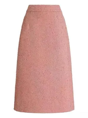 Pink Tweed Midi Skirts