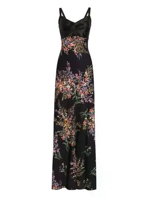 Dolce & Gabbana Maxi Floral-print Dress - Black