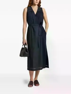 Peserico V-neck Belted Midi Dress