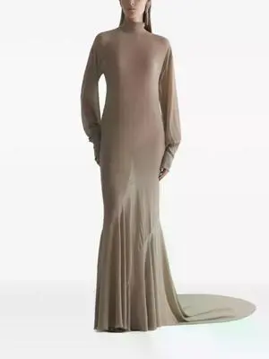 MUGLER Turtleneck Gown - Neutrals