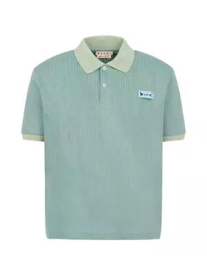 Marni Jacquard Short-sleeve Polo Shirt - Blue