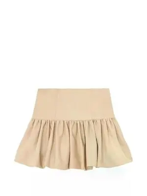 GANNI Gathered Bubble-hem Mini Skirt - Neutrals