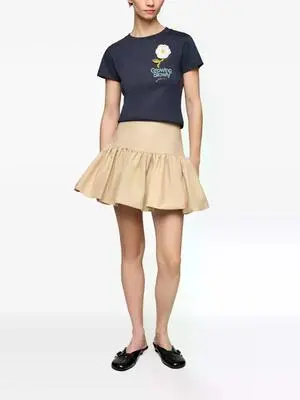 GANNI Gathered Bubble-hem Mini Skirt - Neutrals