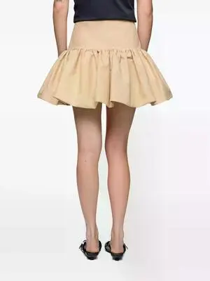 GANNI Gathered Bubble-hem Mini Skirt - Neutrals