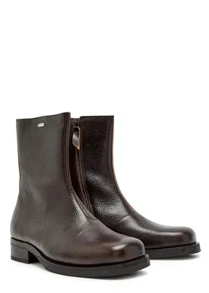 Our Legacy Camion Grained Leather Ankle Boots