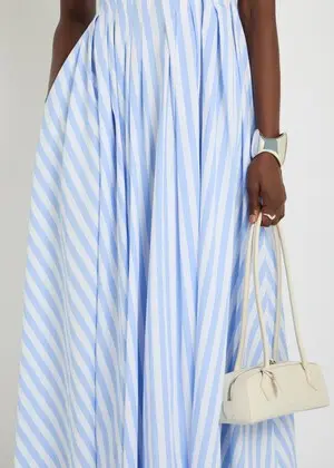 Sportmax Striped Cotton Maxi Dress - Light Blue