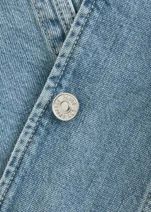 Paige Panelled Denim Jacket - Light Blue