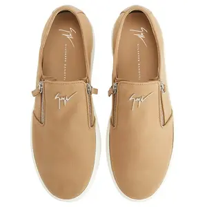 GIUSEPPE ZANOTTI Textile Slip-on With Signature Detail - Beige
