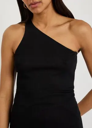 Rick Owens One-shoulder Fine-knit Tank - Black