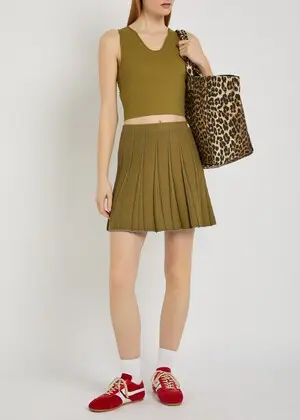 SPENCE Sport Pleated Knit Mini Skirt
