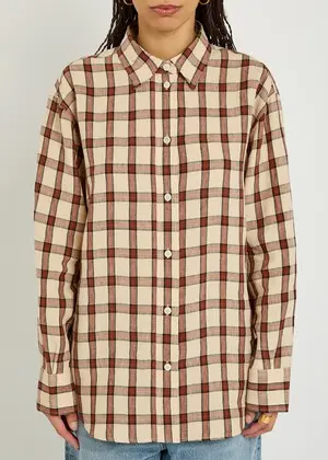 RÓHE Oversized Checked Linen Shirt