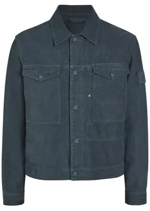 Stone Island Ghost Logo Linen-blend Overshirt